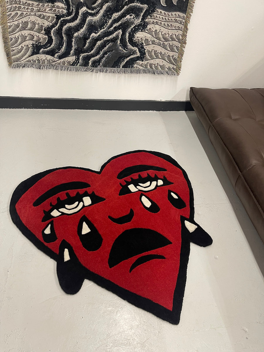 Crying Heart Rug - Emotional Tattoo Decor – Inked Rugs