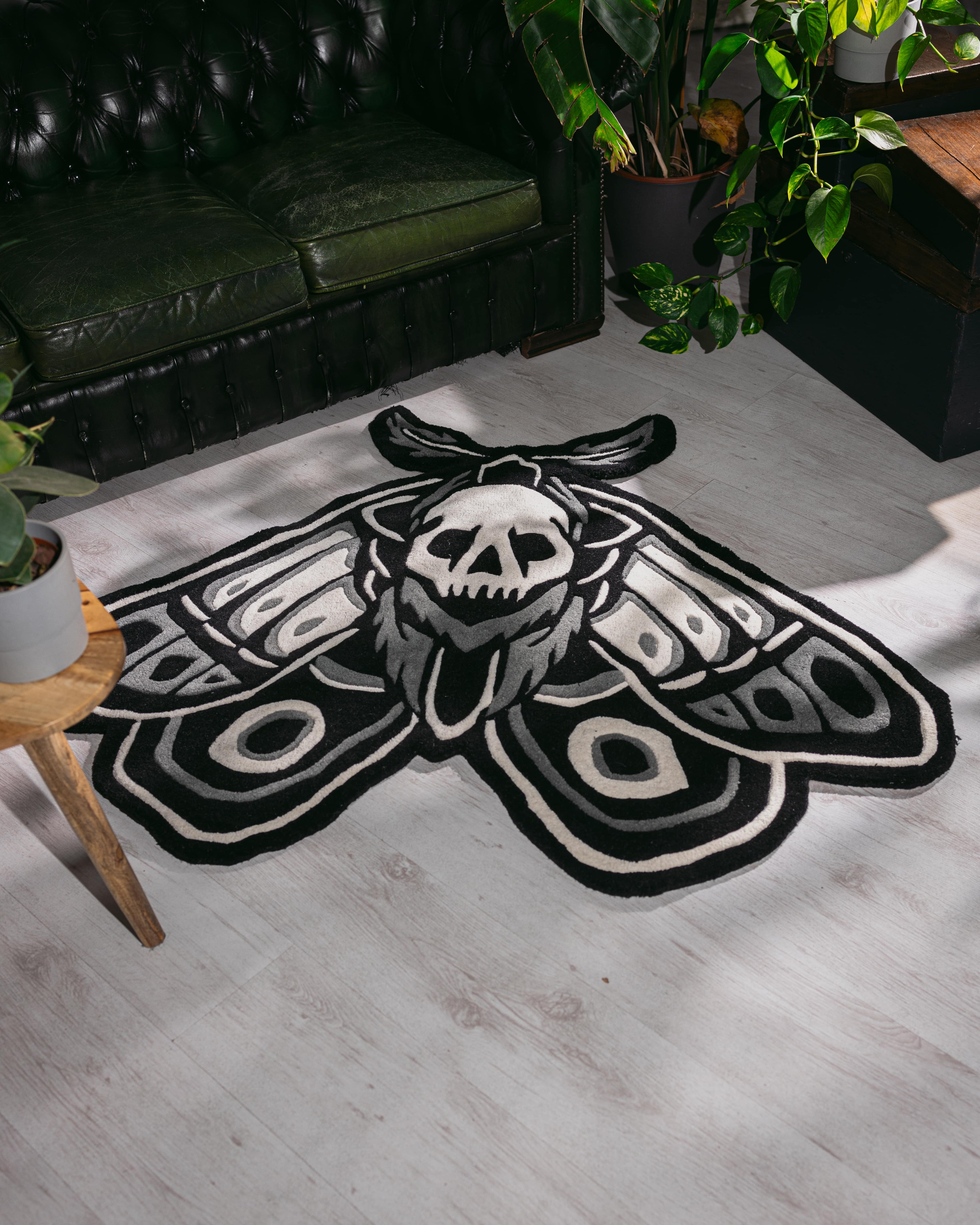 Death Moth Rug - Gothic Tattoo Decor – Inked Rugs