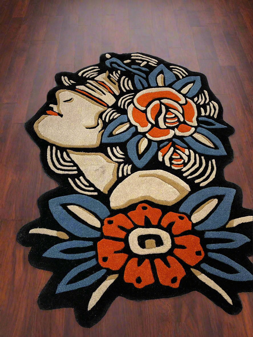 Traditional Lady Rug - American Tattoo Decor – Inked Rugs