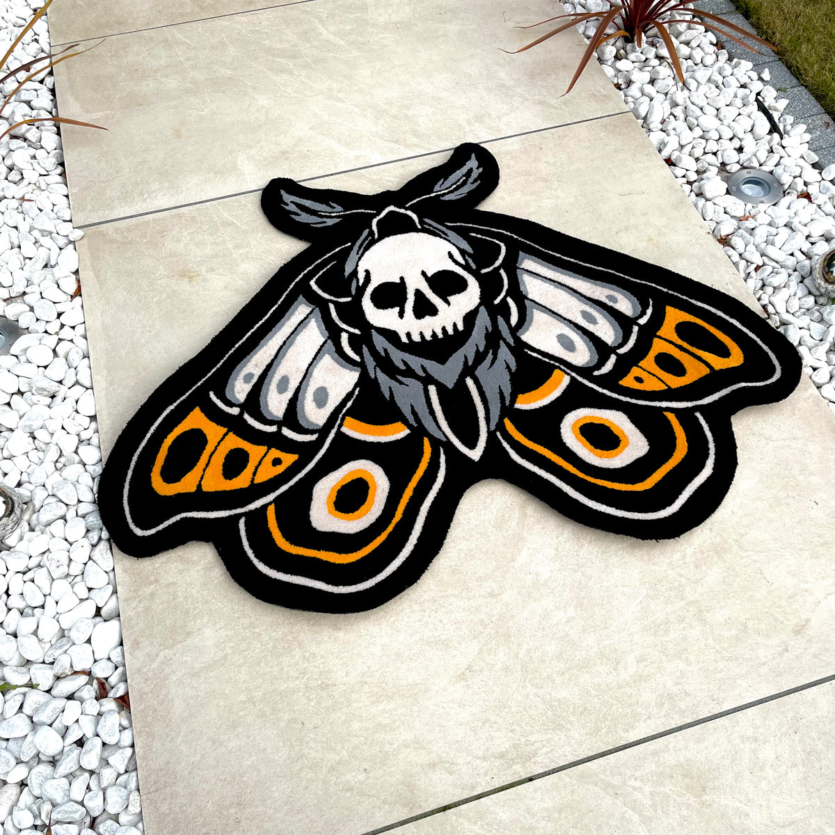 Death Moth Rug - Gothic Tattoo Decor – Inked Rugs