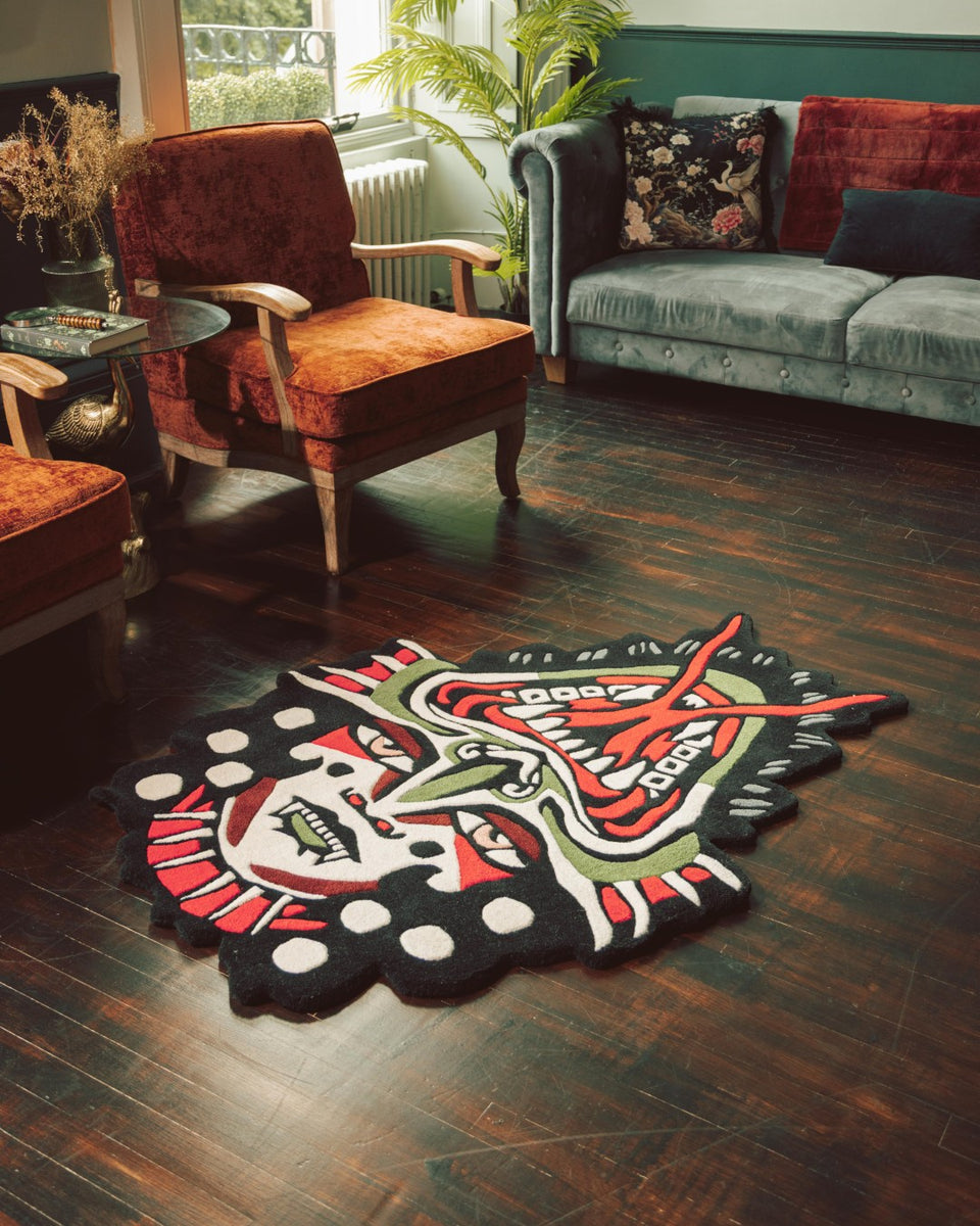 Flip Face Demon Rug - Gothic Lady Decor – Inked Rugs